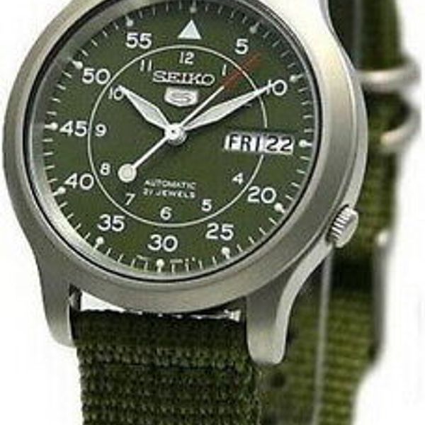 Seiko 5 Military Style Nylon Strap Automatic Men's Watch SNK805K2 ...