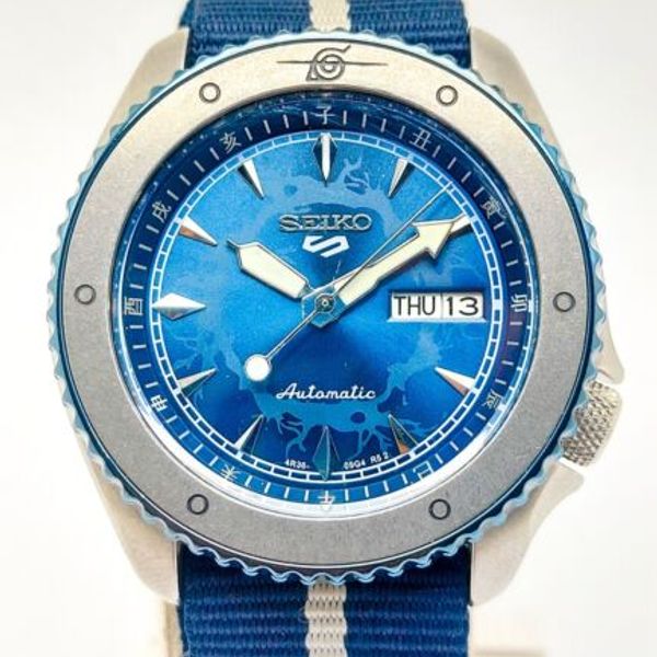 Vintage Seiko 5 Sports Naruto & Boruto Uchiwa Sasuke Limited Edition ...