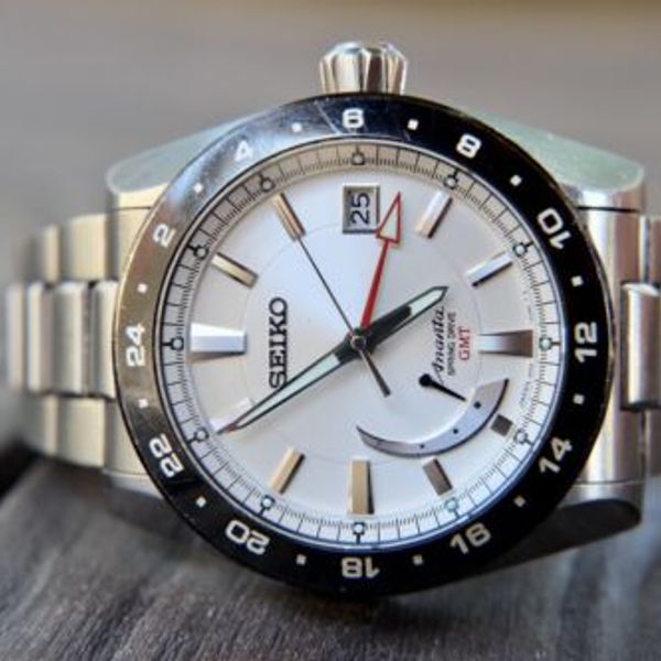 SEIKO Ananta GMT Spring Drive SNR019 5R66-0AR0 Silver Dial 46mm Men’s ...