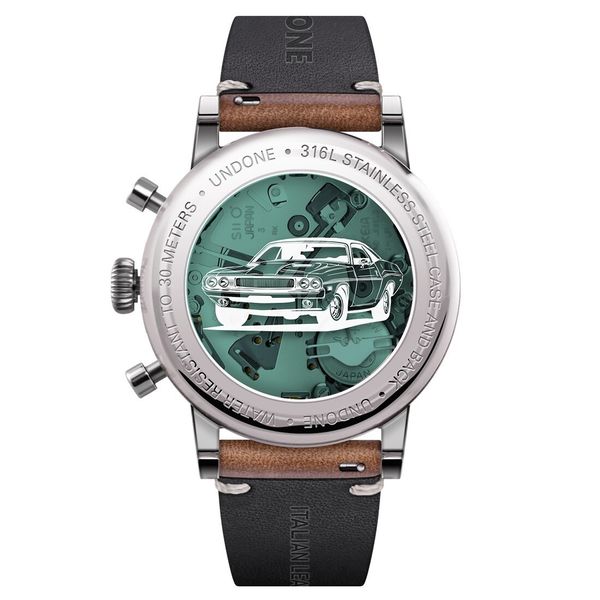 Undone Vintage 70s Chrono Hybrid Quartz Mechanical Steel Leather Men's ...