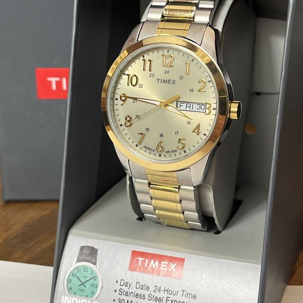 TIMEX Two-Tone 36mm Stainless Steel Expansion Men's Watch - T2M935 MSRP ...