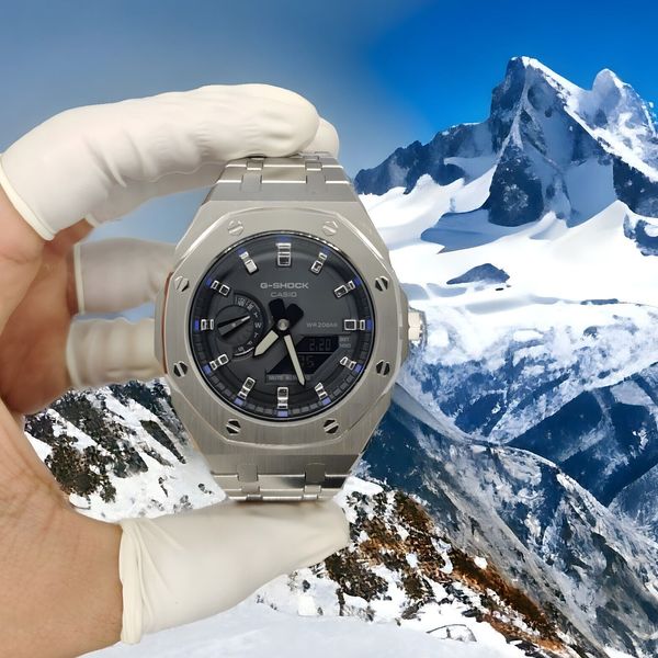 Custom Casio G-Shock GA-2100, CasiOak, Silver, AP Gen 5 Mod- Men's ...