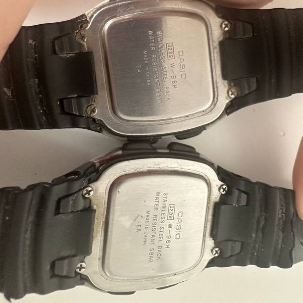 2X Casio Illuminator Watch 39mm Black WR 50M Digital Alarm Day Date ...