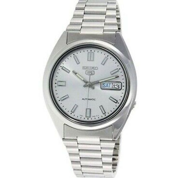 Seiko Men's SNXS73 Seiko 5 Automatic White Dial Stainless-Steel ...