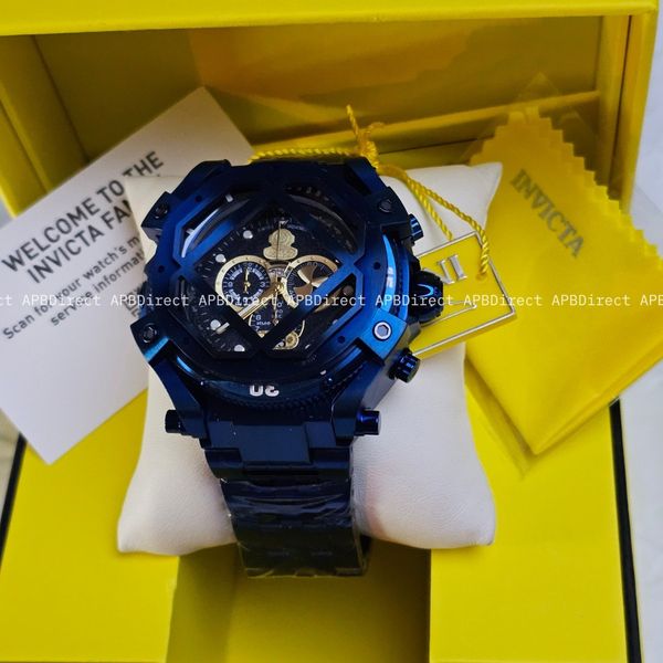 Invicta Russian Diver - Deep BLUE Plated CAGE Opens Swiss 5050.C mens ...