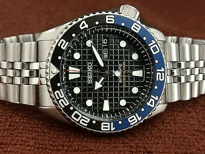 SEIKO DIVER 7S26-0028 SKXA35 BLACK WAFFLE PROSPEX MOD AUTOMATIC WATCH ...