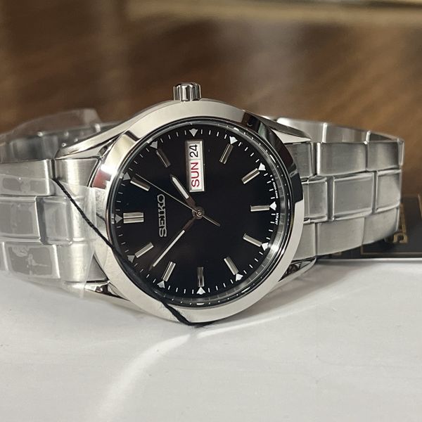 SEIKO Black Dial ESSENTIALS Stainless Steel Men's Watch - SUR361 MSRP ...