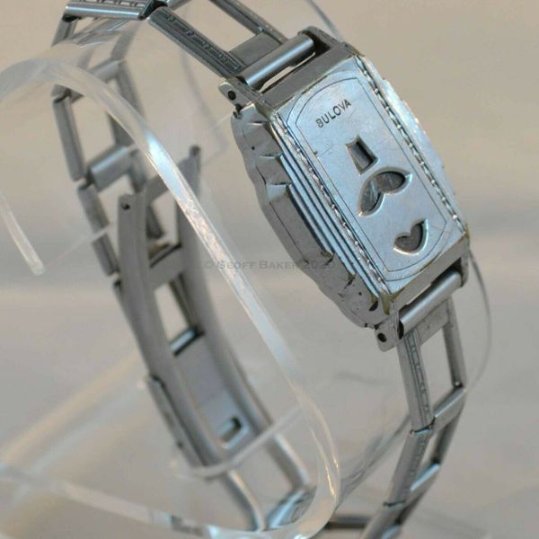 Vintage Bulova White Prince Jump Hour Watch Case with period band ...