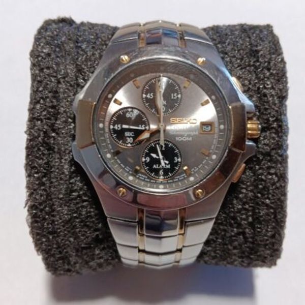 Seiko 7T62-0FA0 COUTURA Chronograph Date Quartz Mens Watch 100m JAPAN TWO TONE | WatchCharts ...