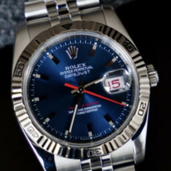 Rolex Datejust 116264 TurnoGraph Thunderbird Blue Dial Jubilee White ...