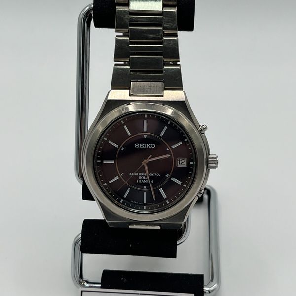SEIKO Radio Wave Control Solar Titanium Men's Watch 7B22-0AF0 Black ...