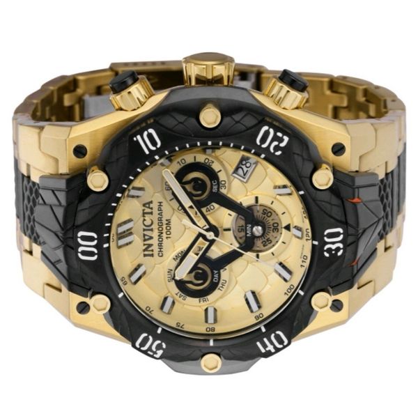 Invicta â VENOMâ Black And Gold Swiss Movement Chronograph Menâ s Watch ...