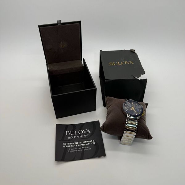 Bulova Modern Futuro Blue Dial Dual Tone Stainless Steel Men's Watch ...