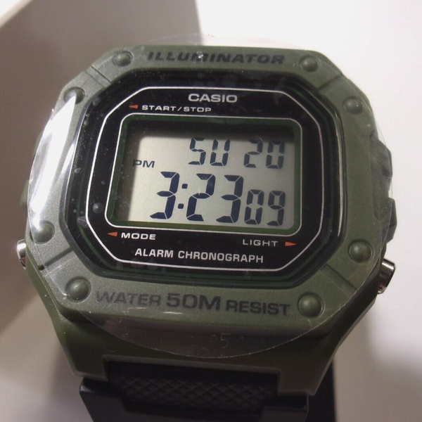 Casio Illuminator digital watch. 42mm. Green case. W-218H-3AVCF. New in Box. | WatchCharts ...