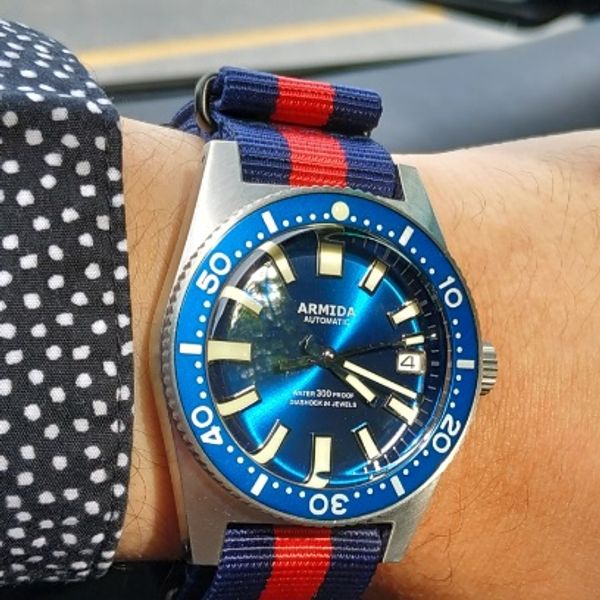 FS: Armida A12 Sun Burst Blue, Vintage Bubble Box Dome Sapphire Crystal ...