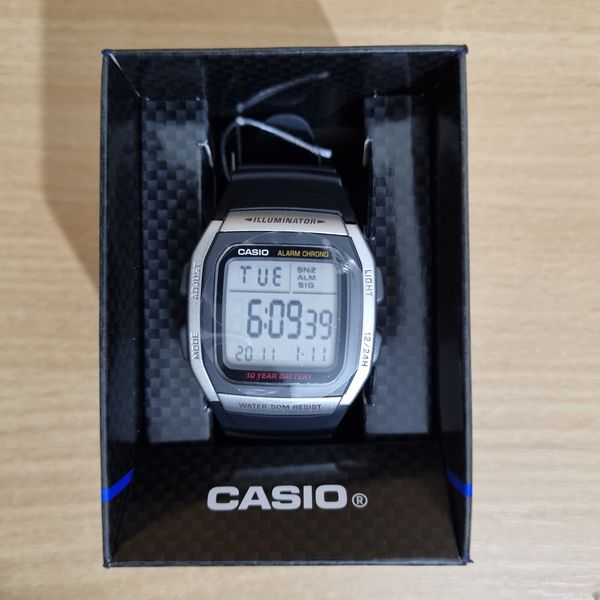 Casio Mens Casio W-96H-1AVES Black Resin Strap Black Watch Brand New In ...