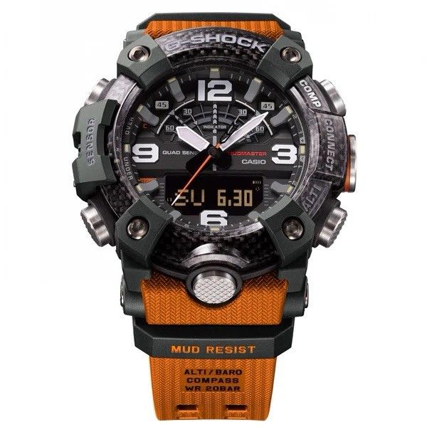 CASIO G-SHOCK GG-B100-1A9 MASTER G MUDMASTER BLACK/ORANGE MEN'S WATCH ...