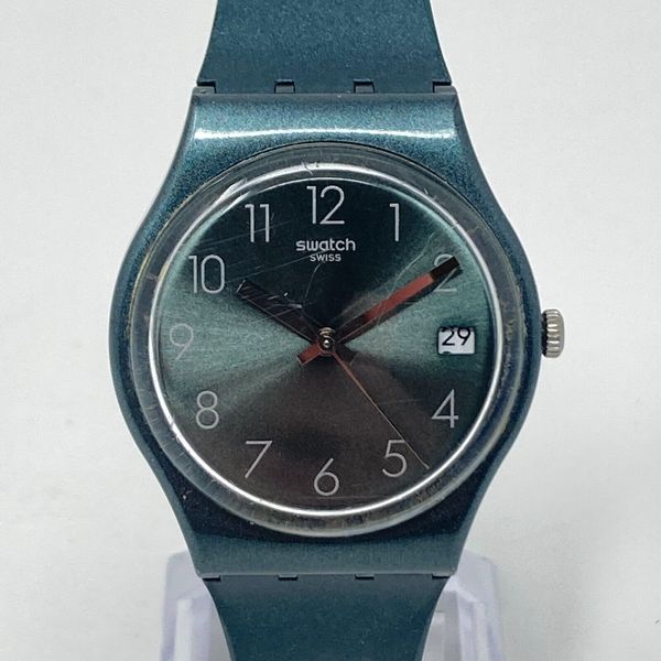 Swatch Core Refresh Ashbaya Watch Unisex 34mm Date Gray Green New ...