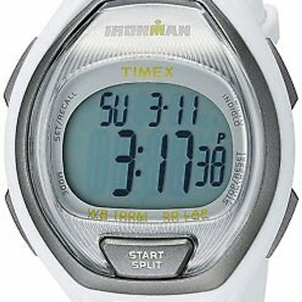 Timex Men's Ironman Sleek 50 Lap Full Size Running Sport White Watch ...