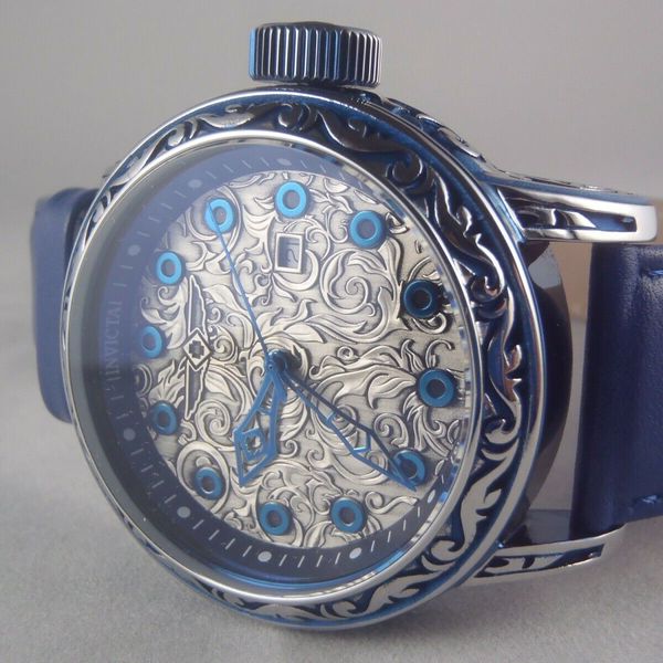 INVICTA 20546 EXCALIBUR SWISS QUARTZ 52 MM BLUE LEATHER STRAP MENS ...