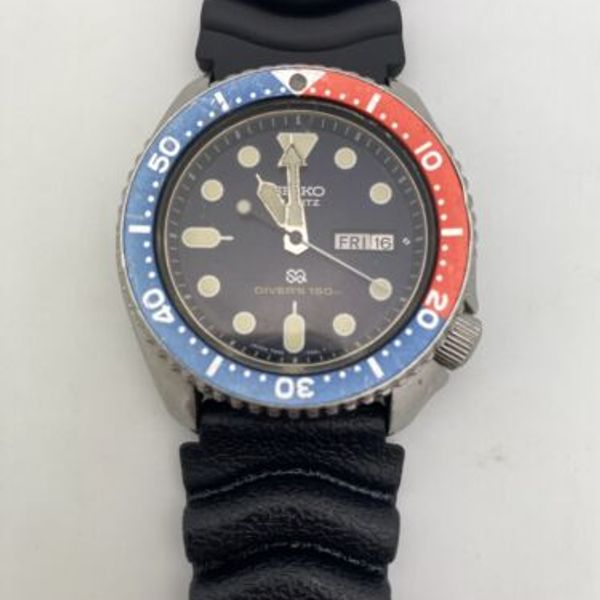 RARE 42mm Mens Seiko 7548-700F Schwarzkopf Pepsi Quartz Dive Watch ...