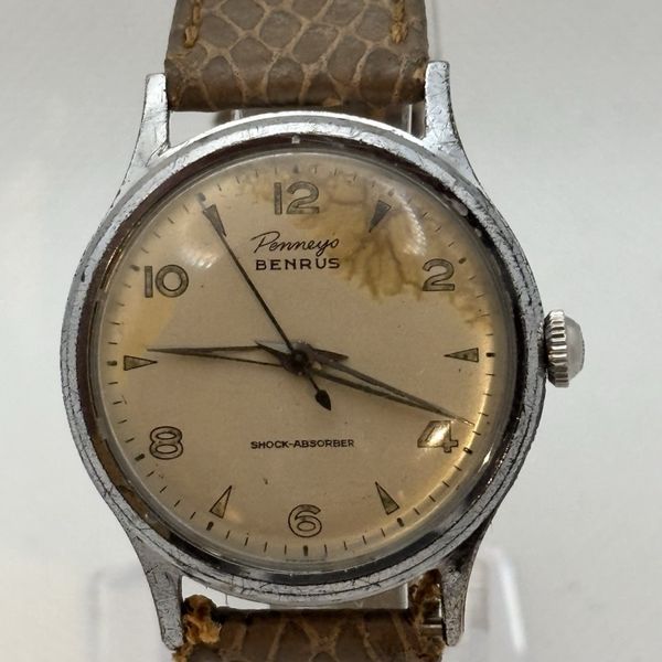 Vintage Benrus Watch Penneys Shock Absorber Cool Dial Rare Department ...