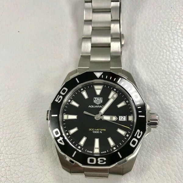 Tag Heuer Aquaracer Black Dial Stainless Steel Mens Quartz Watch ...