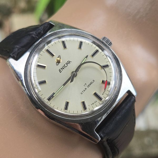 Vintage ENICAR men's manual wind watch AR-160 Rocket second hand swiss ...