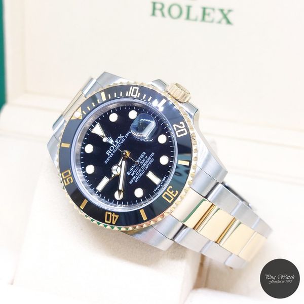 Rolex 40mm Oyster Perpetual 18K Half Yellow Gold Ceramic Bezel Black ...