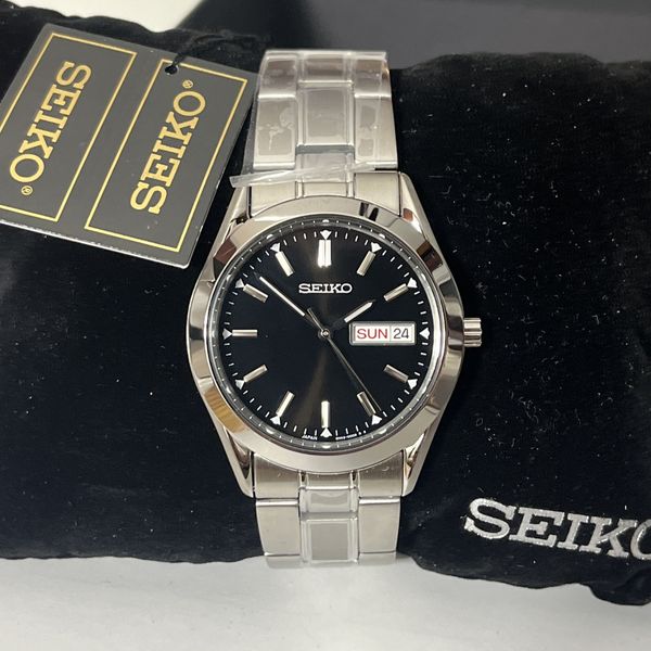 SEIKO Black Dial ESSENTIALS Stainless Steel Men's Watch - SUR361 MSRP ...
