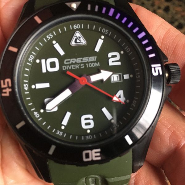 CRESSI Dive Watch, Quartz Mvt. 100 Meters, Blk PVD..$115 Shipped | WatchCharts Marketplace