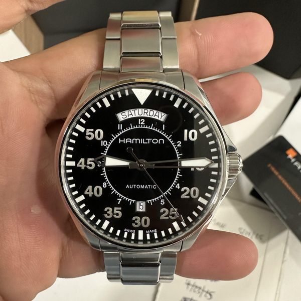 [WTS] Hamilton Pilot day date auto Khaki aviation | WatchCharts Marketplace
