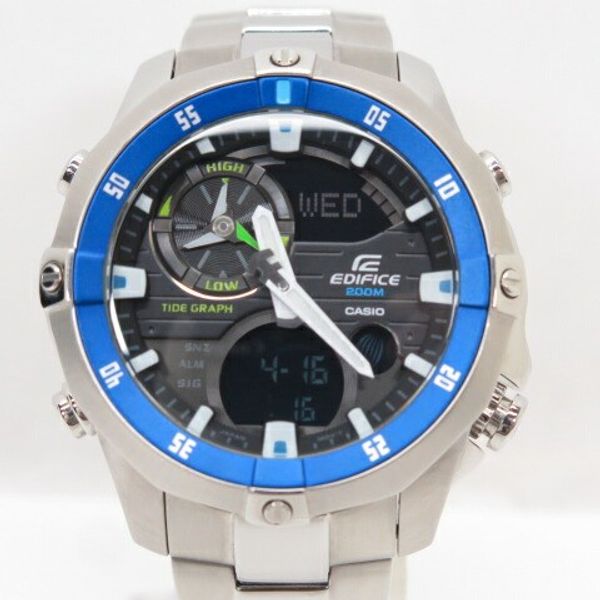 Casio Edifice EMA-100D Diver Design Tide Graph Watch 45mm Stainless ...