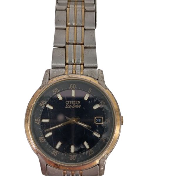 Citizen Eco-Drive Men's Two-Tone Watch Black Dial Date Display Working ...