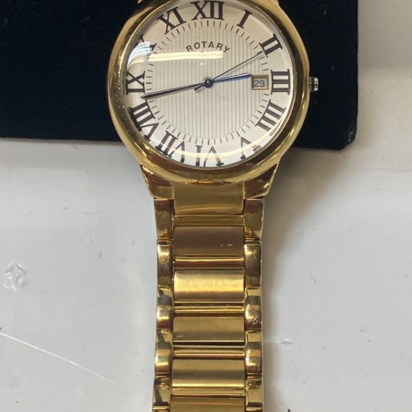 Rotary Savannah Mens Watch GB02526/01 Gold Tone White Dial ...