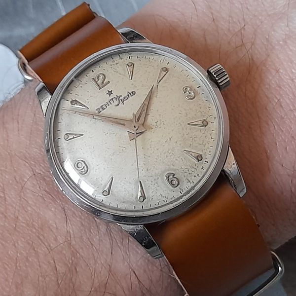 Zenith Sporto Watch Vintage Swiss Made Mechanic Cal.120 Steel Brevete ...