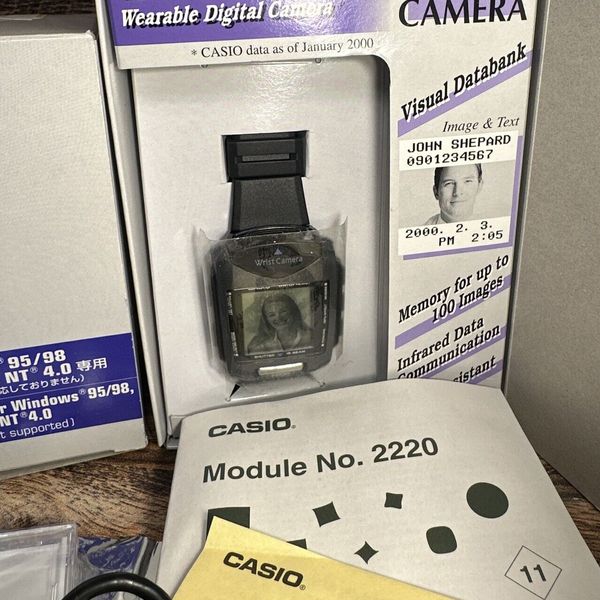 Vintage CASIO Wrist Camera WQV-1 Digital Watch & PC Link Kit Brand New ...