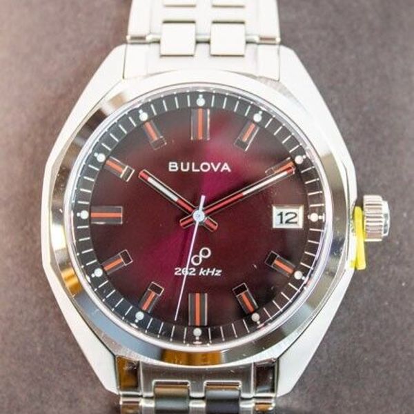 Bulova Jet Star 96B401 Red Dial Men's Watch Stainless Steel ...