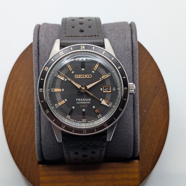 Seiko Presage 60's Style GMT Automatic Dk Brown/Gray Dial Watch 40.8MM ...