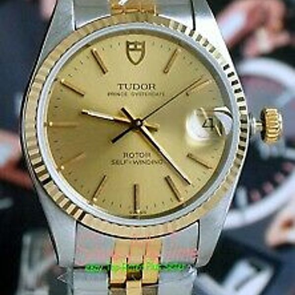 TUDOR Prince OysterDate 72033 SS/14K Gold Mid-Size 32mm Case ETA 2824-2 ...