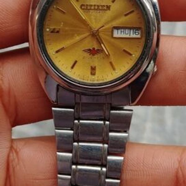 Vintage Citizen Automatic 21 Jewels Stainless Steel Yellow Color Dial ...