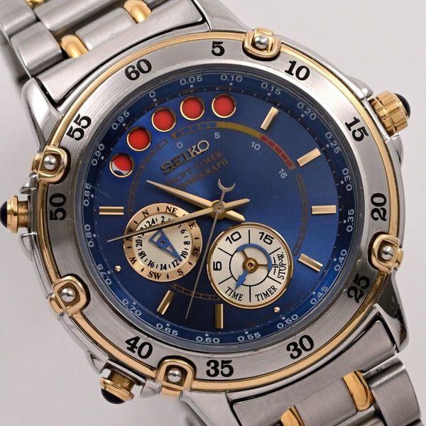SEIKO YACHT TIMER Chronograph Analog QUARTZ Ref.6M37-6000 Blue Dial Runs | WatchCharts