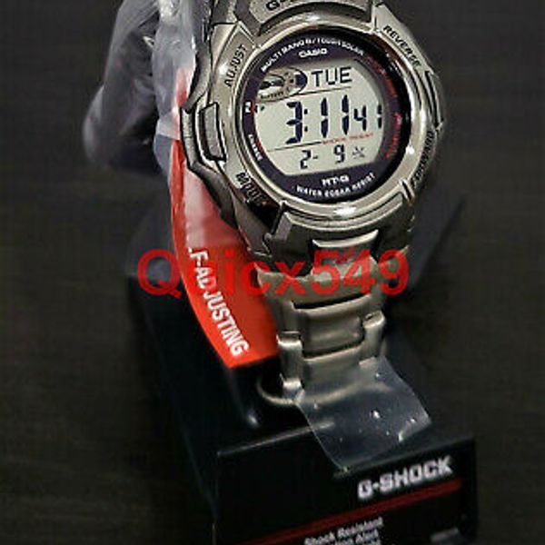 Casio Men's G-Shock Stainless Steel Tough Solar Atomic Digital Watch ...