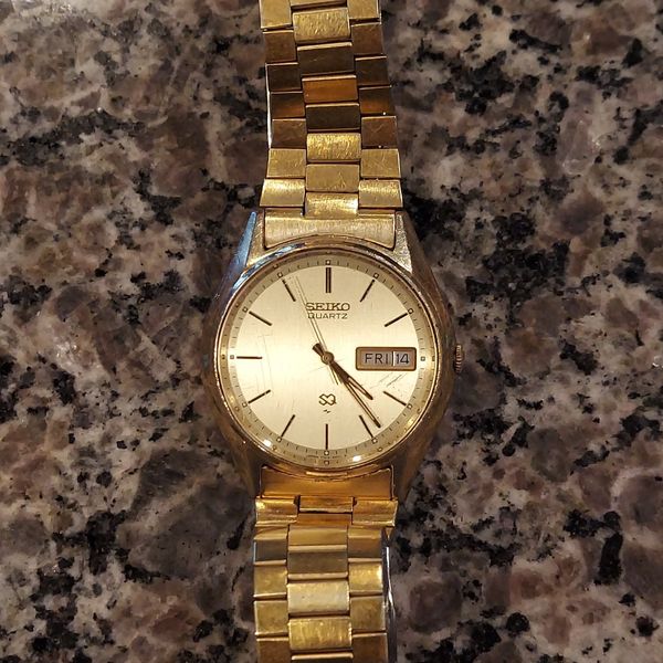 Vintage Seiko SQ Men 7123-8469 Gold Tone Dial Day/Date Quartz Watch *READ** | WatchCharts ...