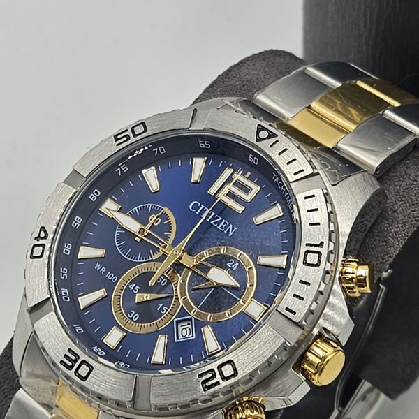 AN8124 56L Citizen Watch Chronograph Blue Gold Steel | WatchCharts ...