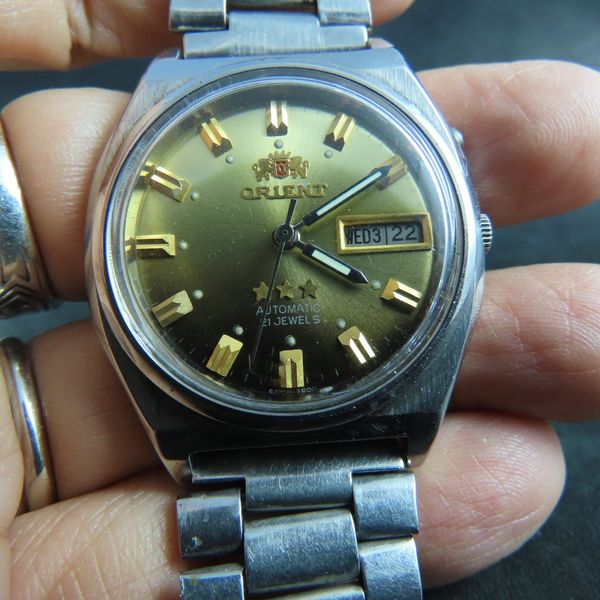 Japan Orient Three Star Daydate Automatic Women Watch | WatchCharts ...