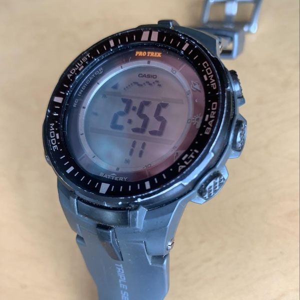 Casio Protrek PRW3000 Solar Radio Digital Watch Black Outdoor Model ...