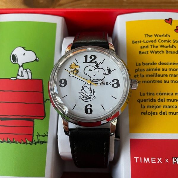 Timex x Snoopy Peanuts Marlin 75th Anniversary Edition 38mm Leather ...