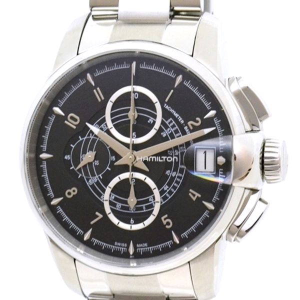 HAMILTON Hamilton Railroad Chronograph H406160 Stainless Black Dial Men ...