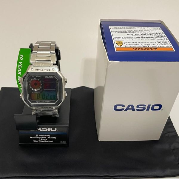 Casio Royale AE1200 LCD Analog Digital Custom Retro World Time Watch ...